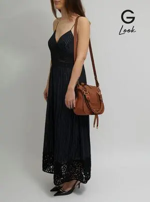Chloé Mercie' Brown Handbag With Logo Embossed On The Front In Leather - Multicolor