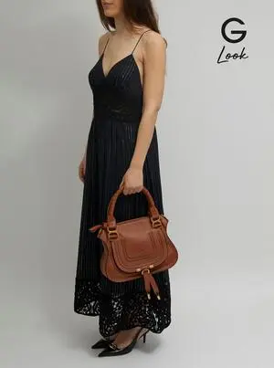 Chloé Mercie' Brown Handbag With Logo Embossed On The Front In Leather - Multicolor