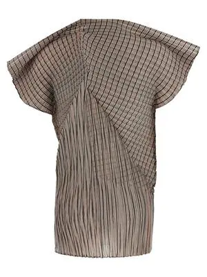 Issey Miyake Generic Stripes Top - Brown