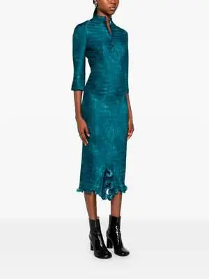 Fendi Faded Plissé Dress - Multicolor