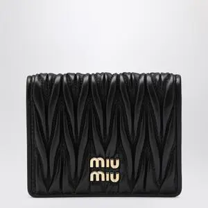 Miu Miu Quilted Nappa Leather Wallet - Black