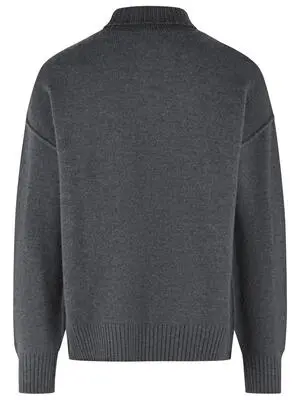 AMI Paris Virgin Wool Turtleneck Sweater - Gray