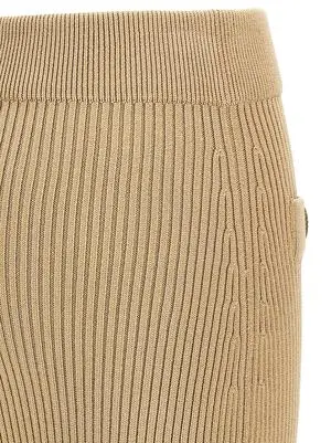 Balmain Ribbed Midi Skirt - Cream