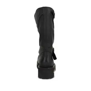 Balenciaga Calf Leather Double Buckle Straps Boots - Black