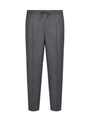 Brunello Cucinelli Medium Grey Virgin Wool Drawstring Trousers