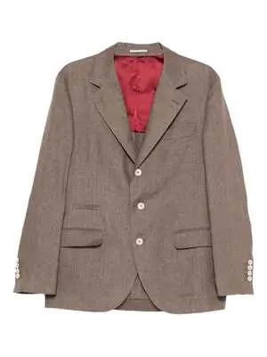 Brunello Cucinelli Brunello Cucinelli Men Linen Deconstructed Blazer Multicolor