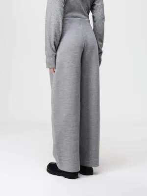 Max Mara Solid Wide Leg Trousers - Gray