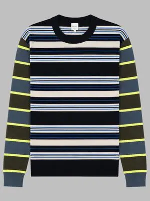 Paul Smith Maglia In Lana E Cotone - Blue