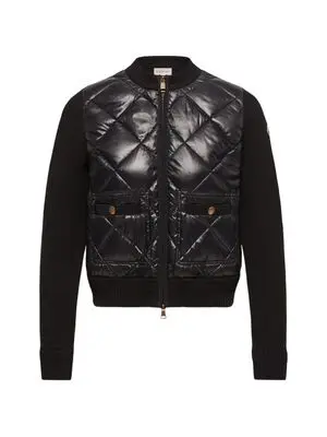 Moncler Wool And Nylon Padded Cardigan - Multicolor