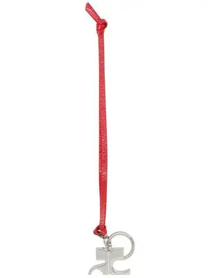 COURREGES Leather Keychain - Red