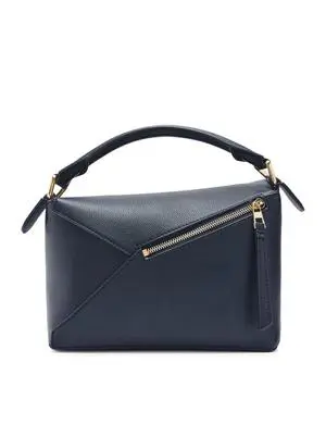 Loewe Puzzle Edge Bag In Grained Calfskin - Blue