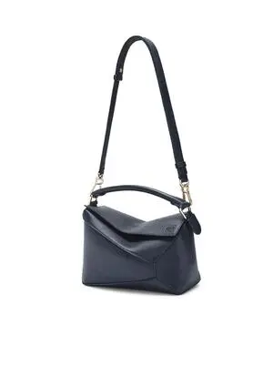 Loewe Puzzle Edge Bag In Grained Calfskin - Blue