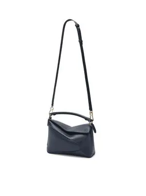 Loewe Puzzle Edge Bag In Grained Calfskin - Blue