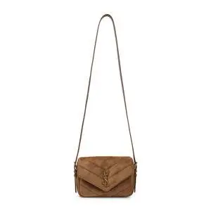 Saint Laurent Suede Lou Lou Shoulder Bag - Brown
