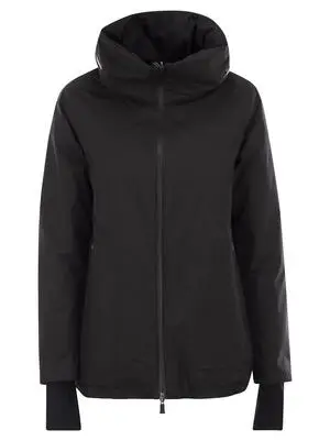 Herno A-shaped Down Jacket With Hood, 2 Layers - Black
