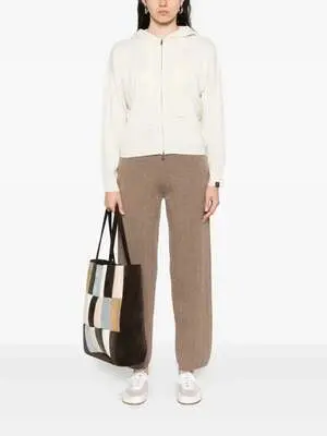 Max Mara Cashmere Zip-up Hooded Cardigan - Multicolor