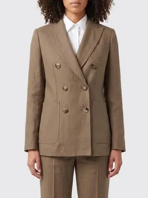 Max Mara Double-breasted Hemp Blazer - Brown