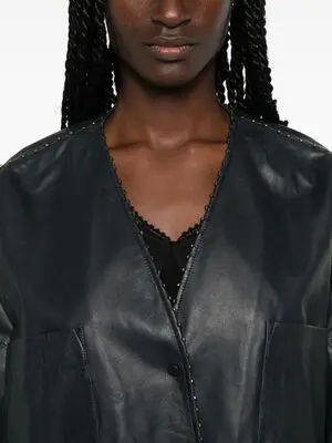 FORTE_FORTE Leather Kimono Jacket