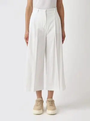 Max Mara Cotton Cropped Trousers - White