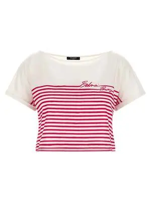 Balmain Marinière' T-shirt - Pink