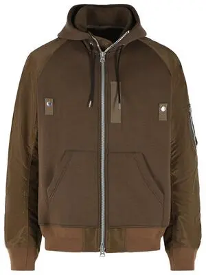 Sacai Cotton Blend Sweatshirt - Brown