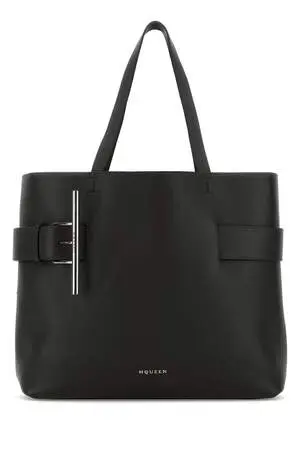 Alexander McQueen Leather T-bar Shopping Bag - Black