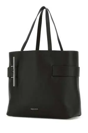Alexander McQueen Leather T-bar Shopping Bag - Black
