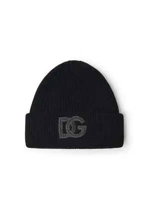 Dolce & Gabbana Virgin Wool Logo Beanie - Black