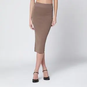 ENTIRE STUDIOS Light Brown Viscose-blend Midi Skirt - Cream