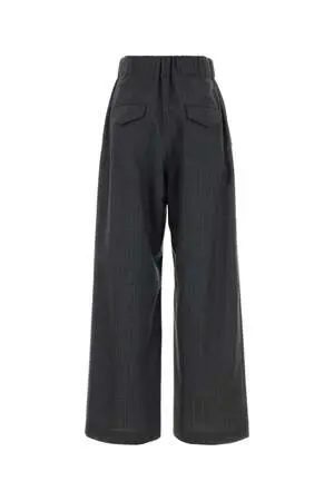 JIL SANDER Embroidered Wool Wide-leg Pant
