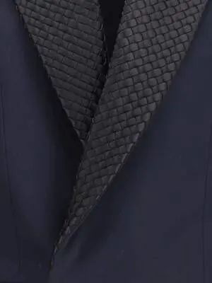 Bottega Veneta Merino Wool Double Breasted Blazer - Blue