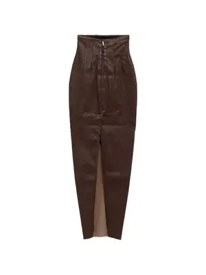 Rick Owens Leather Long Skirt