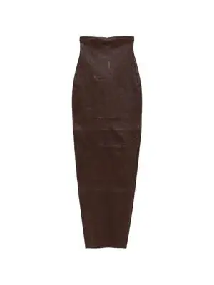 Rick Owens Leather Long Skirt - Multicolor