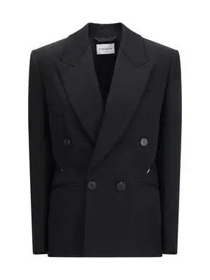 Givenchy Cut-out Wool Blazer - Black