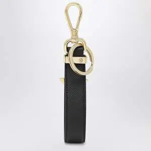 Prada Saffiano Leather Keyring With Triangle Logo