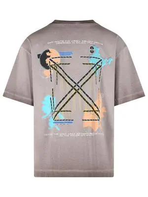 Off-White Archigeography 3 Arrow' Beige Cotton T-shirt