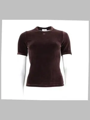 COURREGES Velvet Short Sleeve T-shirt