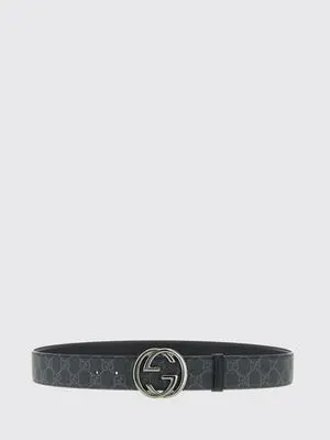 Gucci Reversible Gg Synthetic Leather Belt - Black