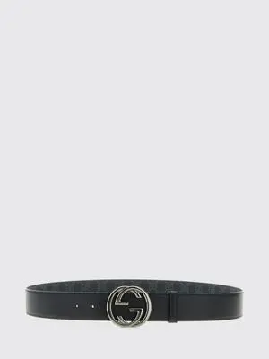 Gucci Reversible Gg Synthetic Leather Belt - Black
