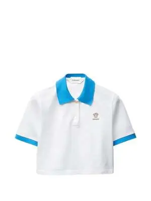 Versace Polo Piquet With Logo And Medusa Embroidery - Multicolor