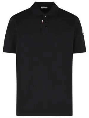 Moncler Cotton Polo Shirt - Black