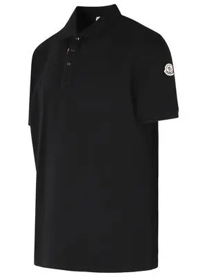 Moncler Cotton Polo Shirt - Black