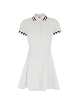 Brunello Cucinelli Striped Collar Short Sleeve Dress - Multicolor