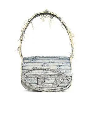 DIESEL® 1dr' Shoulder Bag In Light Leather And Tela - Blue