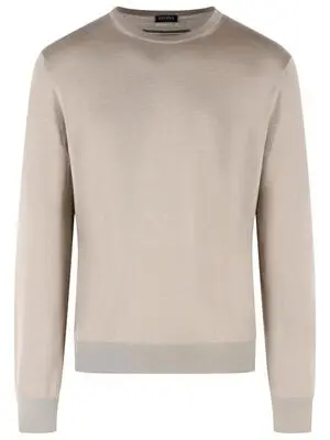 ZEGNA Zegna Beige Cashmere And Silk Sweater Men