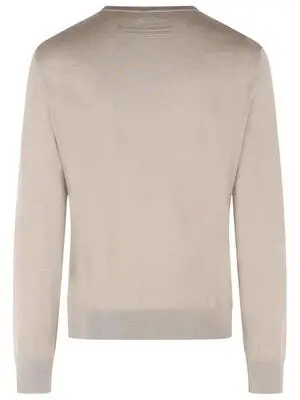 Zegna Beige Cashmere And Silk Sweater - Cream