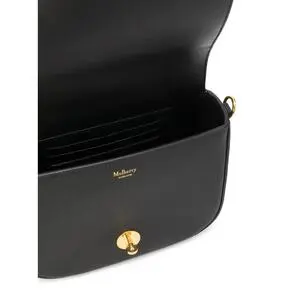 Mulberry Leather Satchel Bag - Black