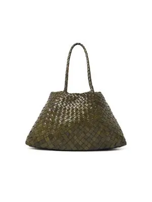 Dragon Diffusion Santa Croce Big' Khaki Leather Bag - Green