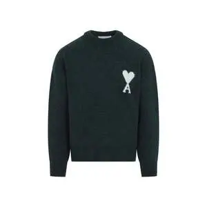 AMI Paris Wool-blend Sweater - Green
