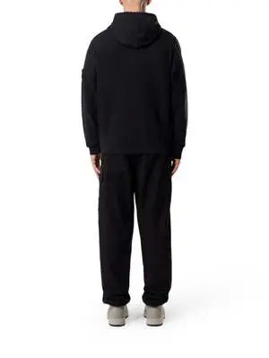 Stone Island Cotton Sweatshirt With Zip, Hood And Compass Logo